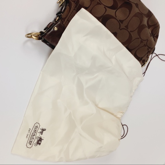 Coach | Bags | Coach Classic Brown Signature Logo Leather Bag | Poshmark